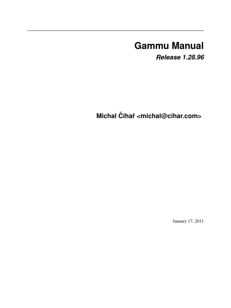 Gammu | PDF | Home & Garden | Computers