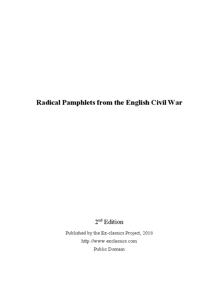 Radical Pamphlets From The English Civil War | PDF