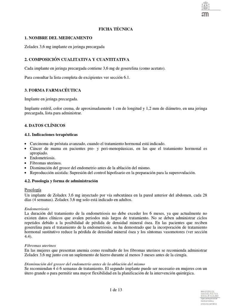Zoladex | PDF | Osteoporosis | Química