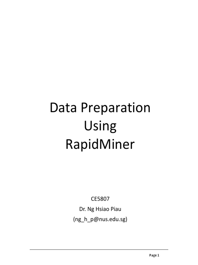 Data Preparation Using RapidMiner | PDF | Microsoft Excel | Parameter (Computer Programming)