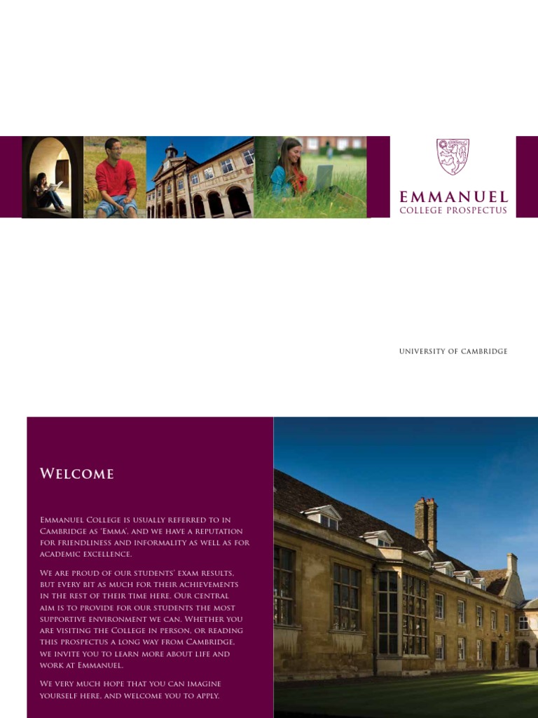 Emmanuel College Cambridge Prospectus | PDF | University Of Cambridge ...