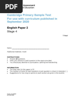 Grade 3 English Past Paper (2014-2023) | PDF
