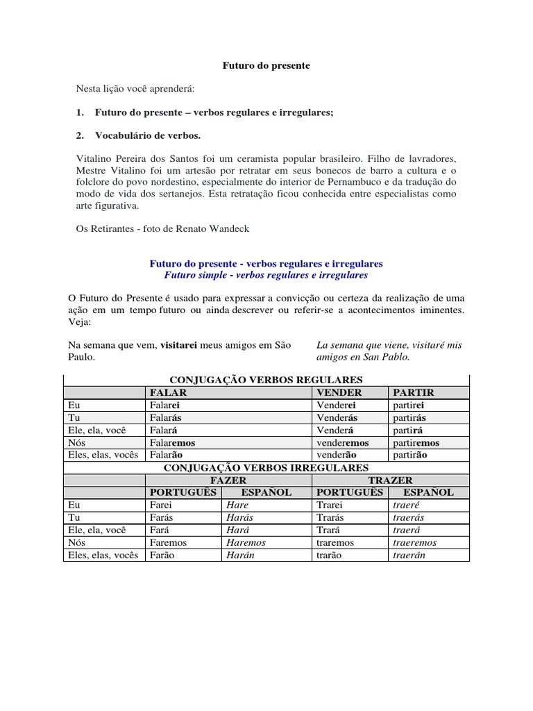 Exercicio Futuro Do Presente | PDF | Linguística