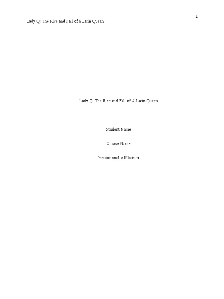 Lady Q The Rise and Fall of A Latin Queen | PDF | Gang | Crimes