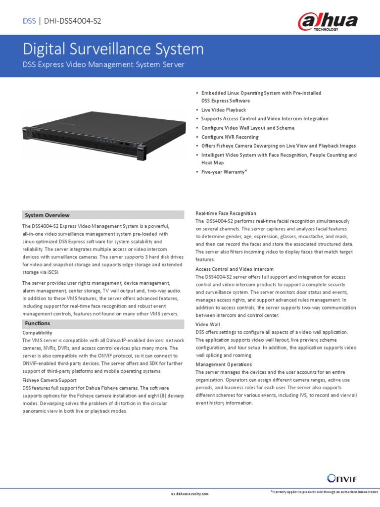 Digital Surveillance System: DSS Express Video Management System Server ...