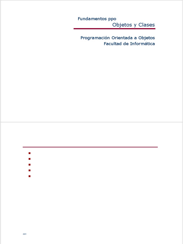Ppo Objetos Y Clases Pdf Objeto Informática Programación