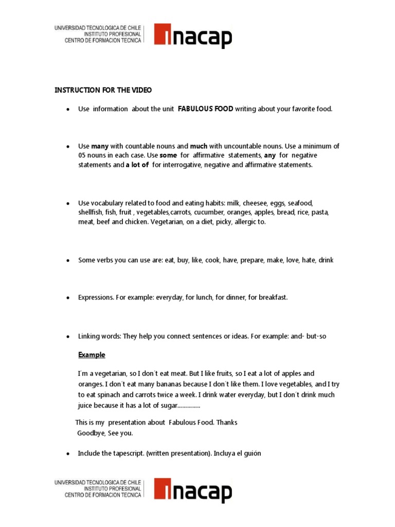 Instructions Fabulous Food | PDF | Food And Drink | Foods