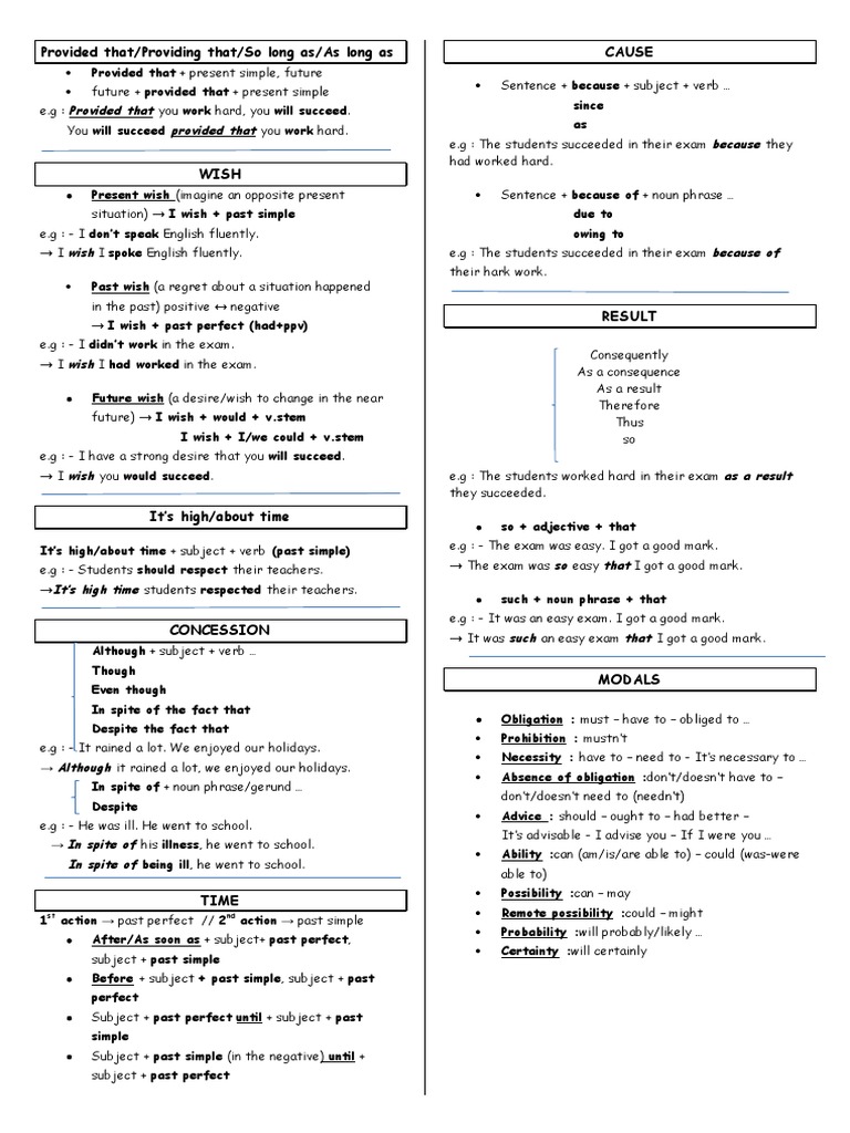 Provided That/providing That/so Long As/as Long As Cause: ST ND | PDF ...