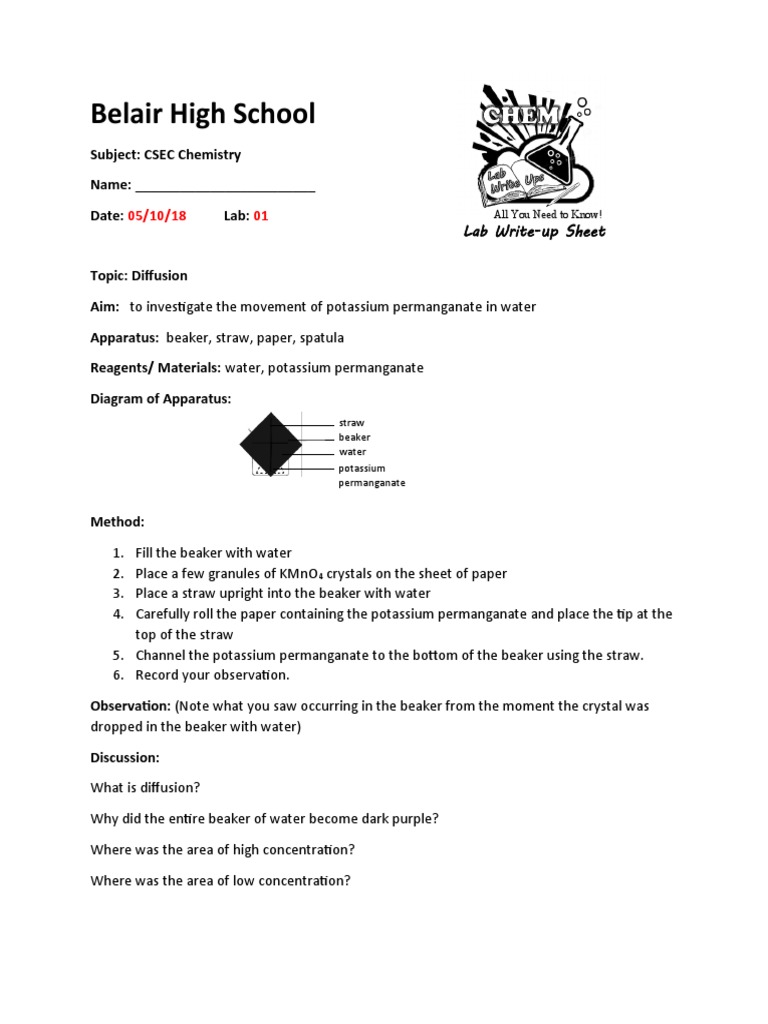 CSEC Chemistry Lab Experiments Guide | PDF | Filtration | Oxide