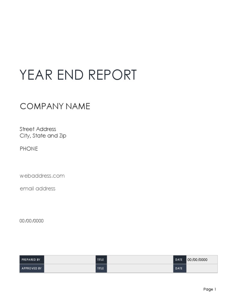 Year End Report: Company Name | PDF | Business | Economies