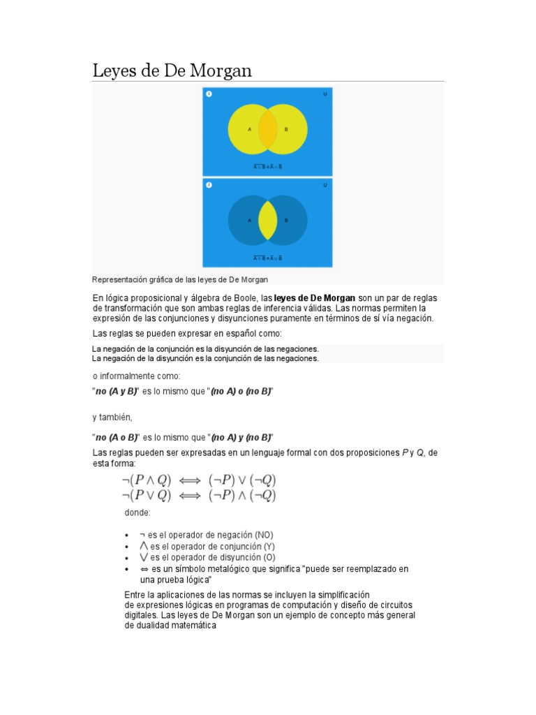 zz1 - Leyes-de-Morgan | PDF | Metalogica | Sintaxis (Lógica)