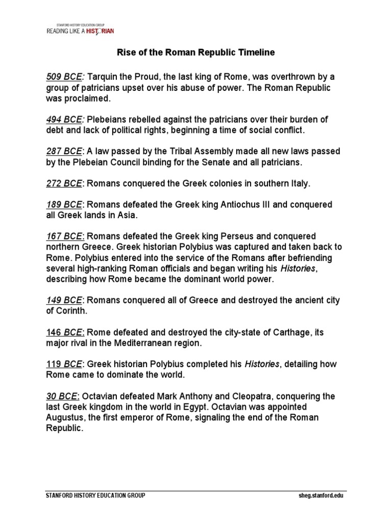 Roman Republic DBQ March 16-20 | PDF | Roman Republic | Democracy