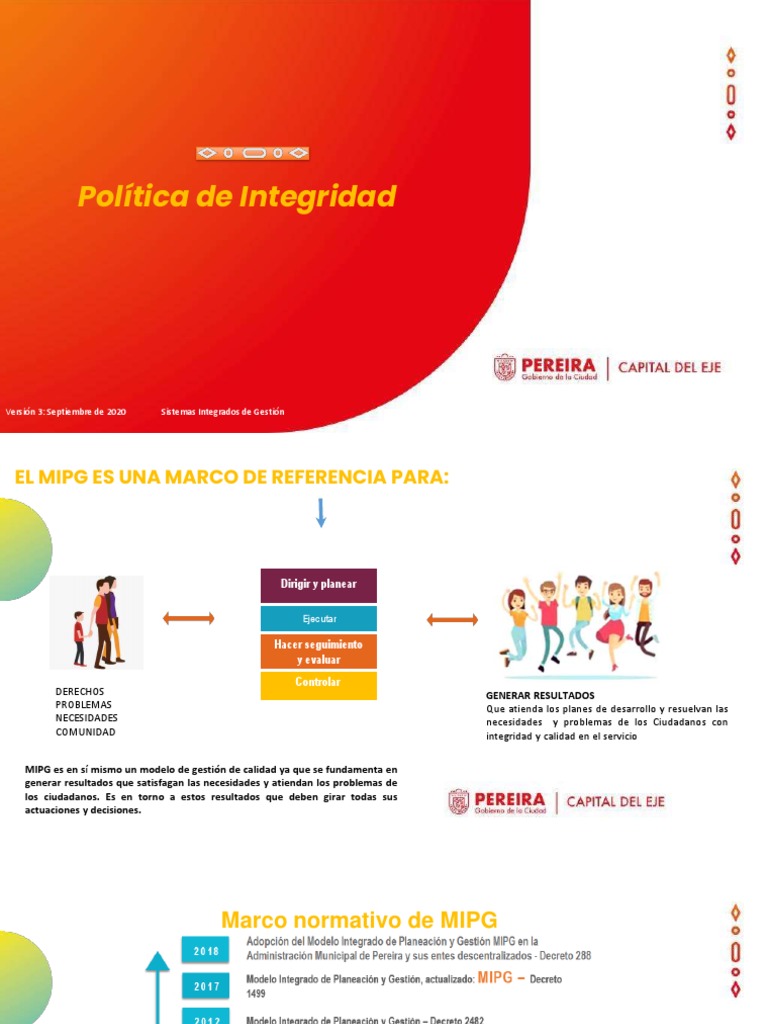 Presentación Política de Integridad | PDF | Planificación | Corrupción política