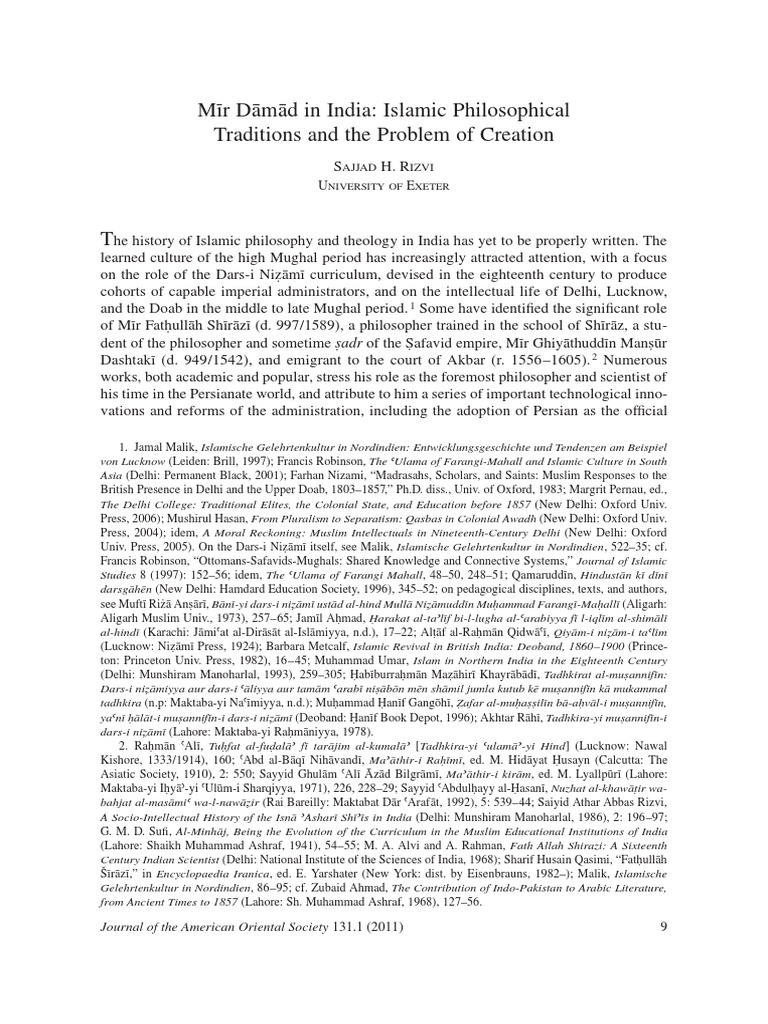 Mir Damad in India | PDF | Philosophy | Existence