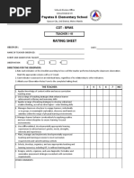 Cot Rating Sheet | PDF | Teachers | Curriculum