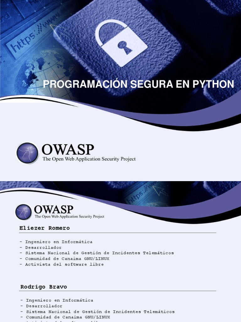 Programación Segura Python Pdf Python Lenguaje De Programación