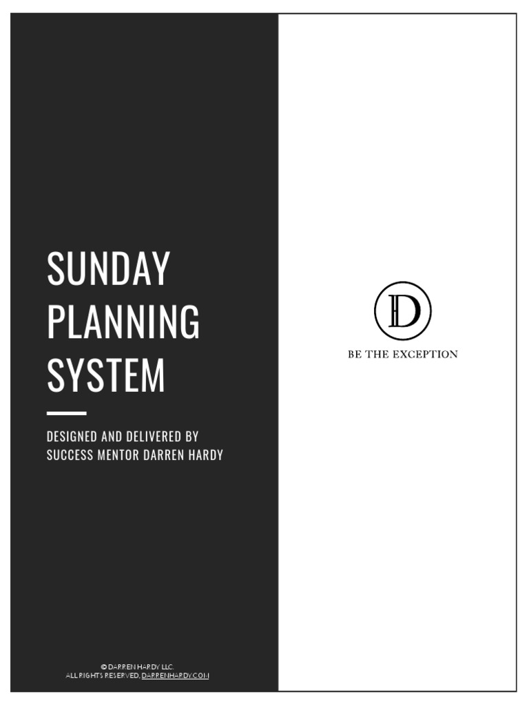 Sunday Planning System: Designed and Delivered by Success Mentor Darren ...