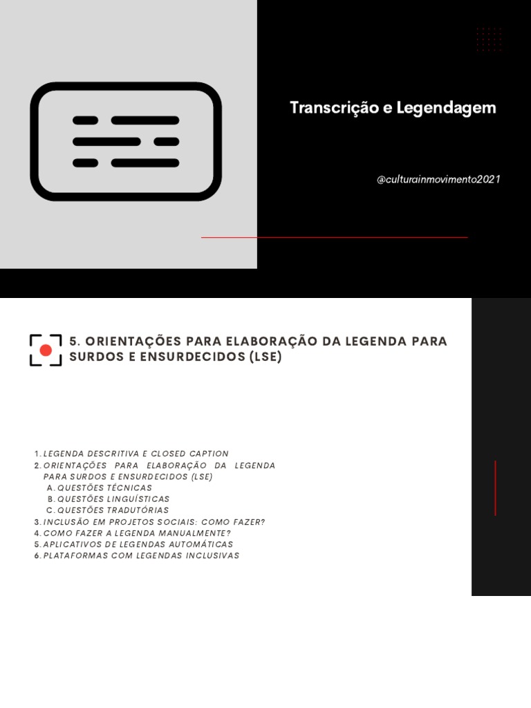 Orientações para Legenda LSE | PDF