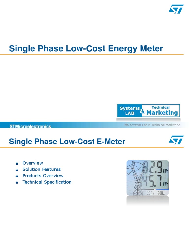 Single Phase Low-Cost Energy Meter: IMS System Lab & Technical ...