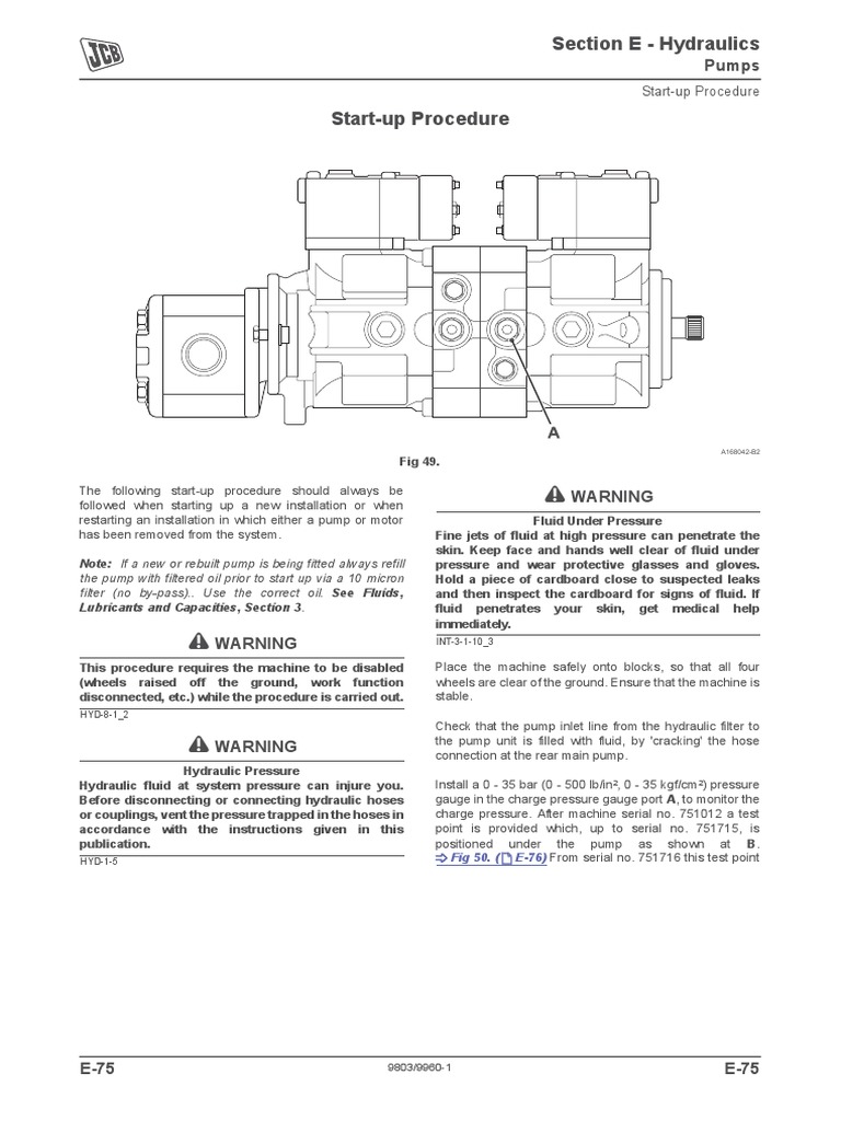 Section E - Hydraulics Start-Up Procedure: Pumps | PDF | Valve | Pump