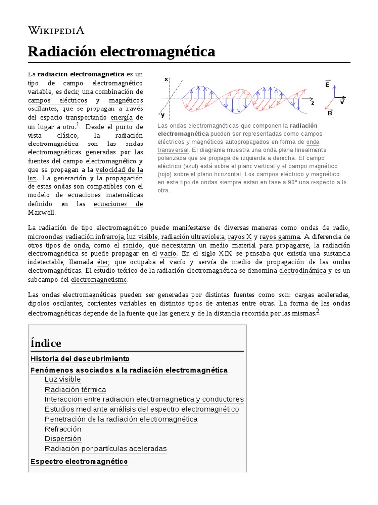 Radiación Electromagnética | PDF | Radiación electromagnética | Ligero