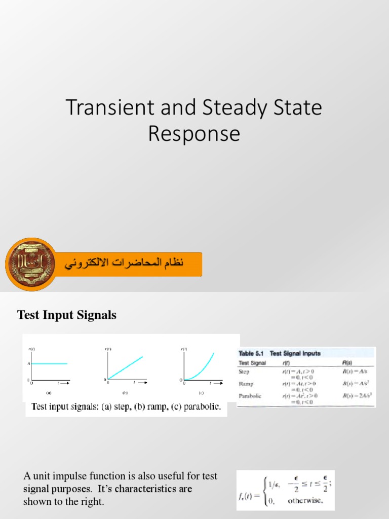 Transient and Steady State Response | PDF | Damping | Teaching Mathematics