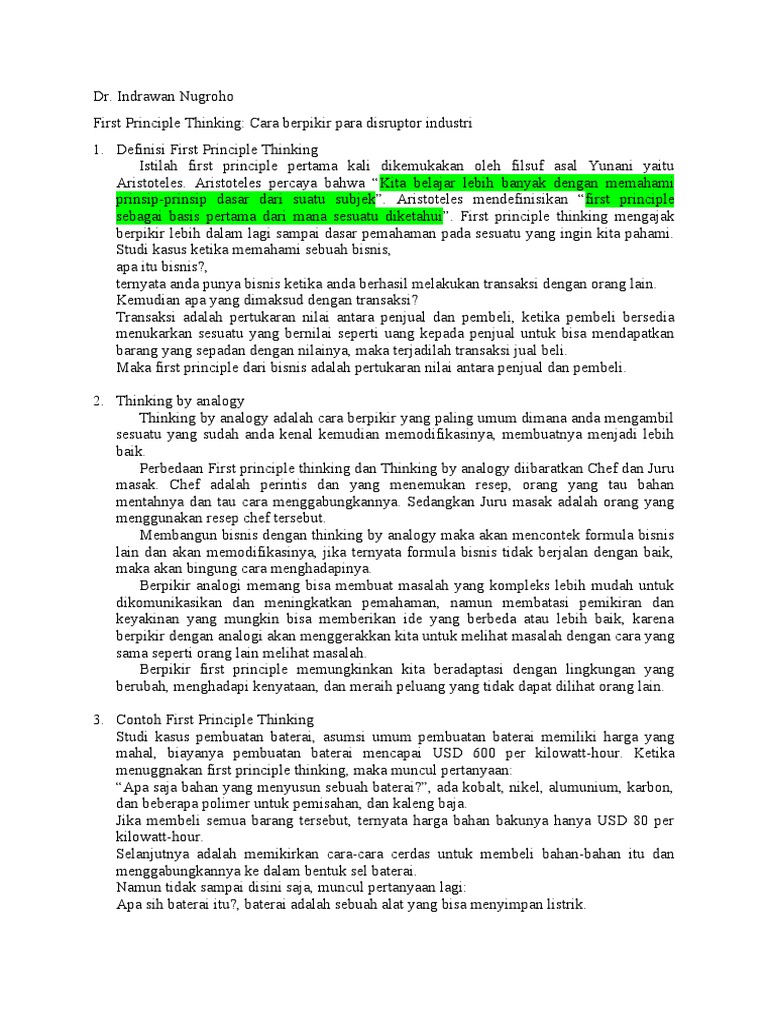 First Principle Thinking | PDF