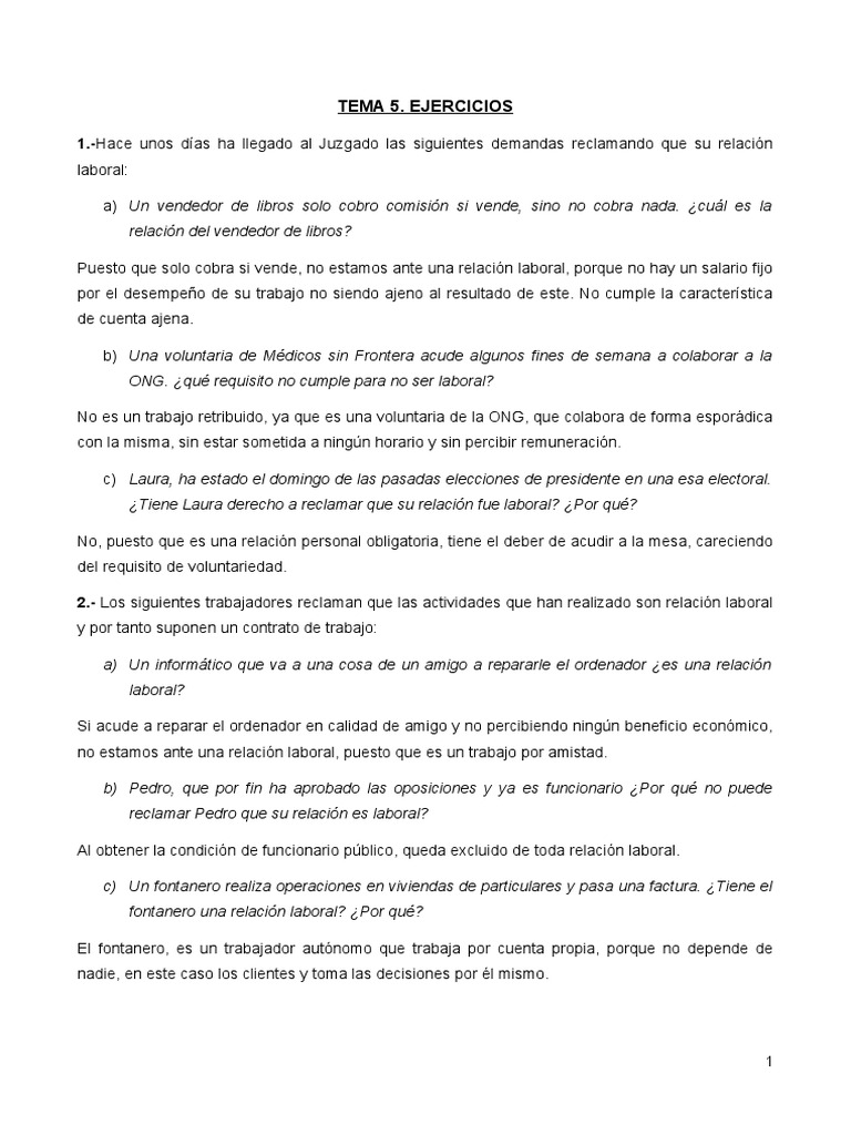 Ud5 Fol Ejercicios | PDF | Derecho laboral | Gobierno