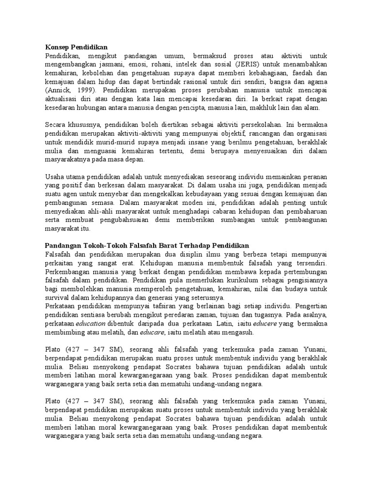 Konsep Pendidikan Oleh Tokoh-Tokoh Falsafah | PDF