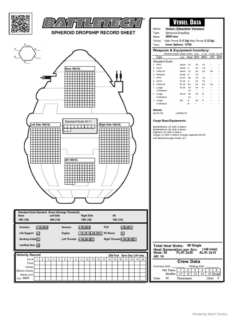 Union Spheroid Dropship Record Sheet | PDF | Manufactured Goods | Transport
