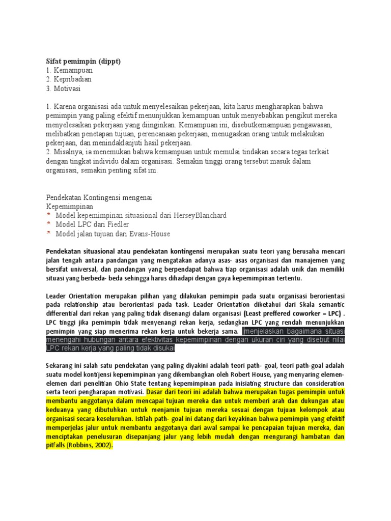 Rangkuman Leadership | PDF | Karier & Perkembangan