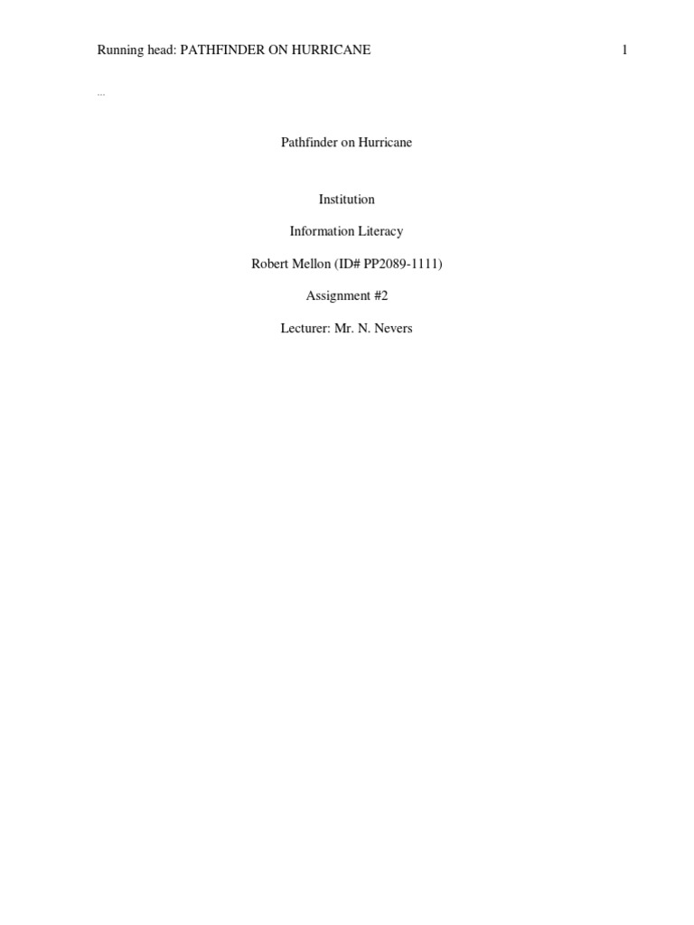 Sample - Pathfinder On Hurricane - 2018 | PDF | Tropical Cyclones | Storms