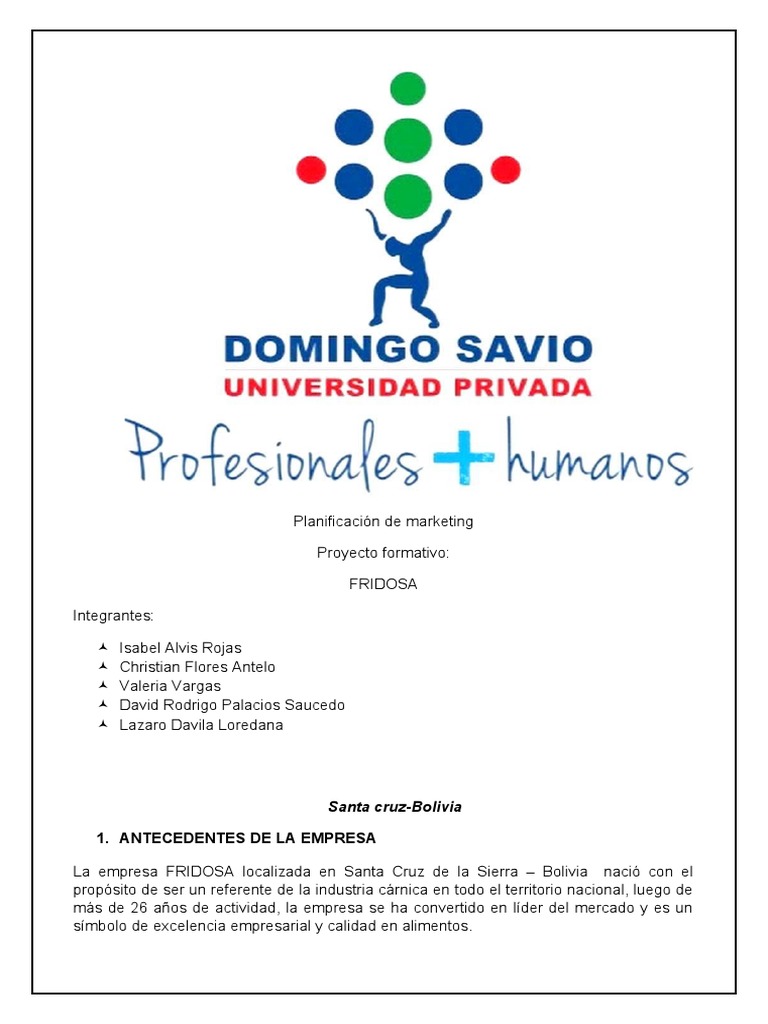 Proyecto Final FRIDOSA-1 | PDF | Calidad (comercial) | Carne