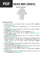 High School Sci-Math Quiz Bee | PDF