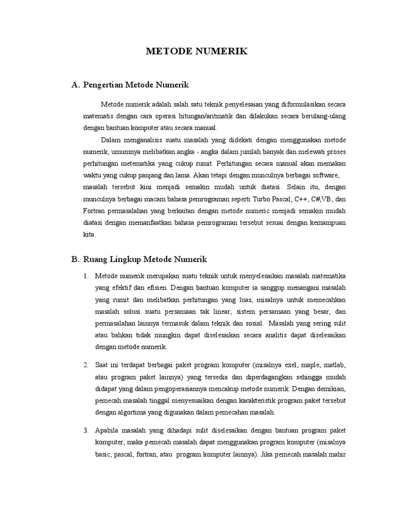 Tugas 1 Metode Numerik | PDF