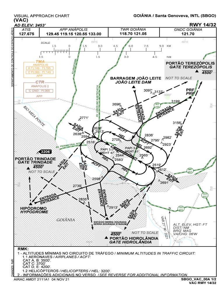 Visual Approach Chart for Goiânia/Santa Genoveva International Airport ...