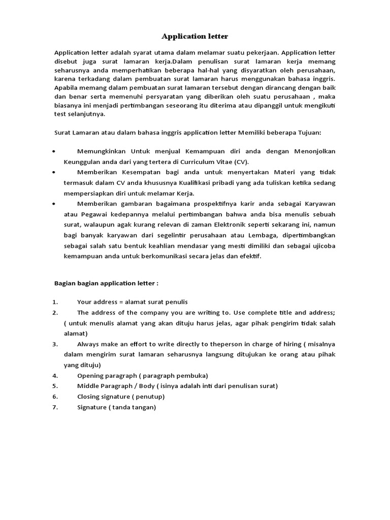 Materi Application Letter | PDF