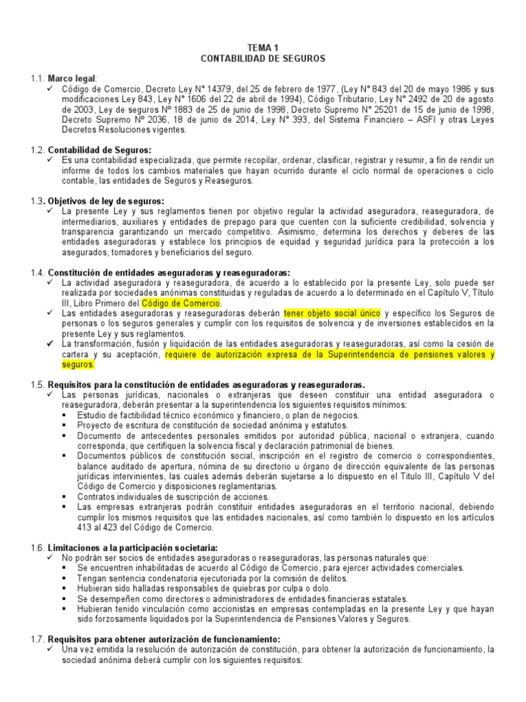 Contabilidad y Leyes de Seguros | PDF | Seguro | Reaseguro