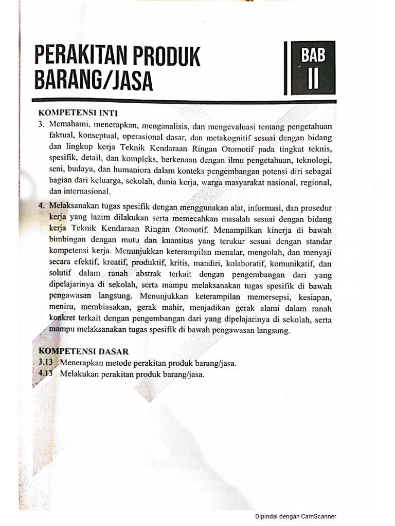 Bab. 2 Perakitan Produk Barang Atau Jasa. PKK Kls 12 | PDF