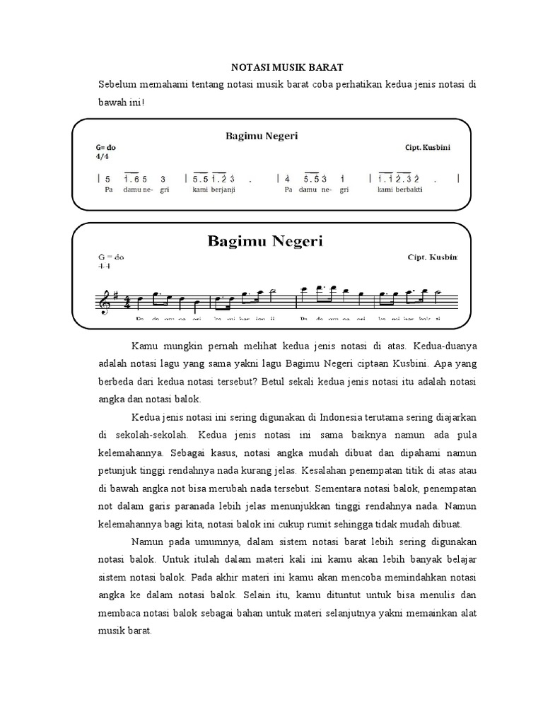 Notasi Musik Barat: Panduan Lengkap | PDF