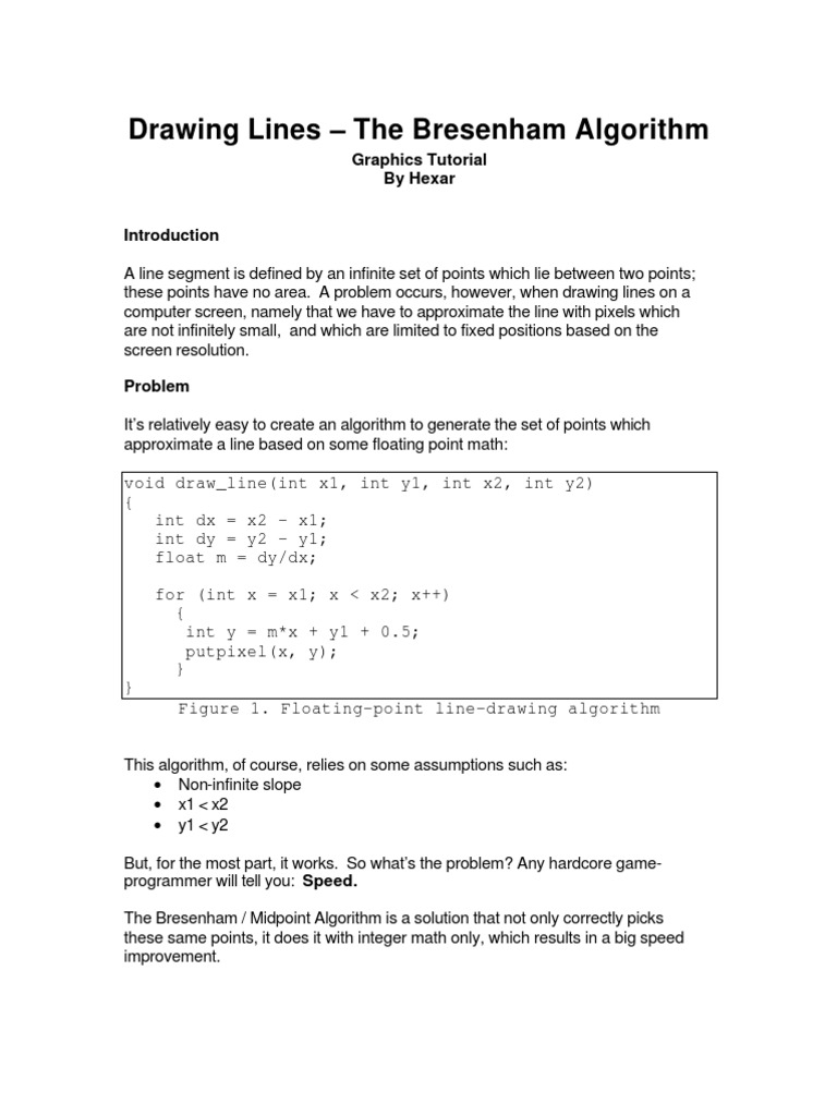 tutorial2_bresenham | Algorithms | Mathematical Objects