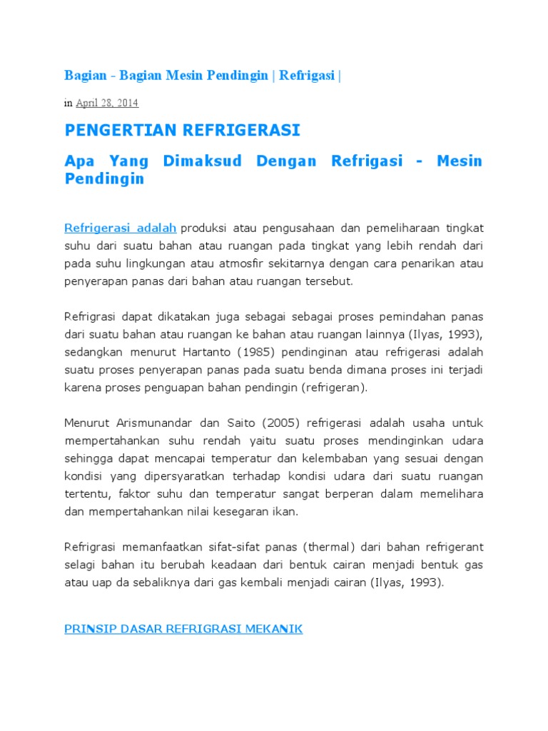 Bagian2 Mesin Pendingin Refrigasi | PDF