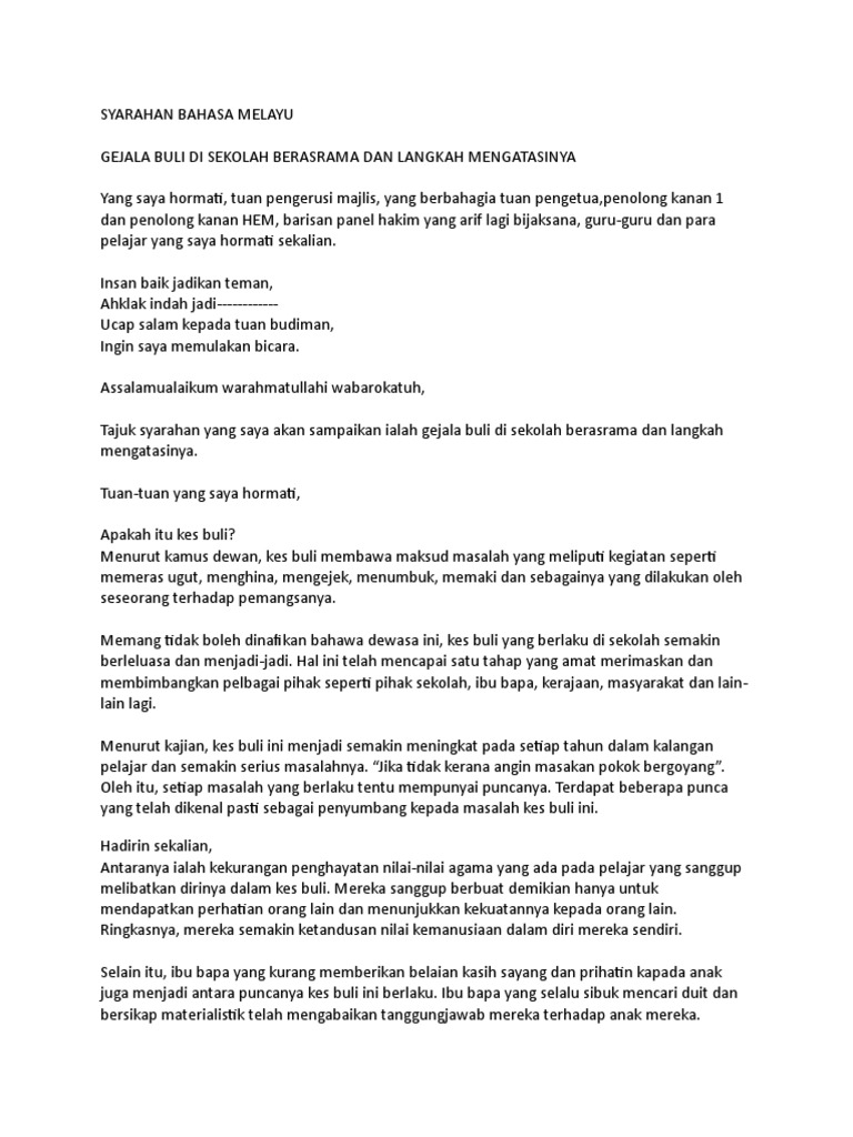 Syarahan Bahasa Melayu | PDF