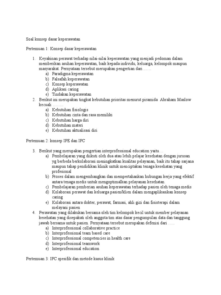Konsep Dasar Dan Aplikasi Keperawatan Pdf Pengembangan Diri