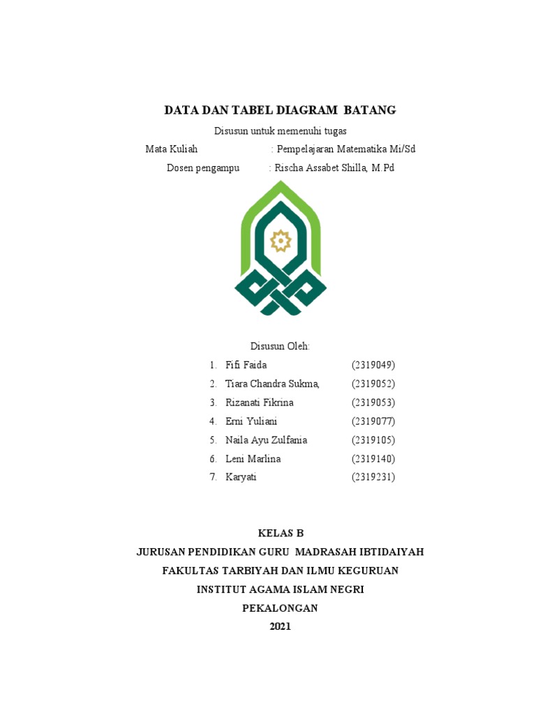 MAKALAH MTK KEL 4 (Data Dan Tabel Diagram Batang) | PDF