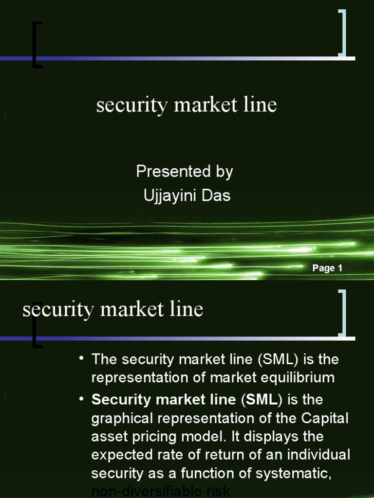 Security Market Line: Presented by Ujjayini Das | PDF | Capital Asset ...