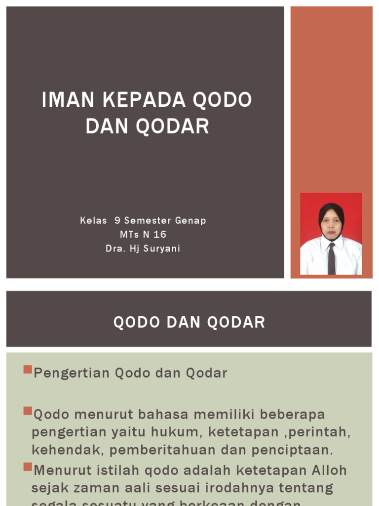 Iman kepada Qodo dan Qodar: Pengertian dan Hikmah | PDF | Agama ...