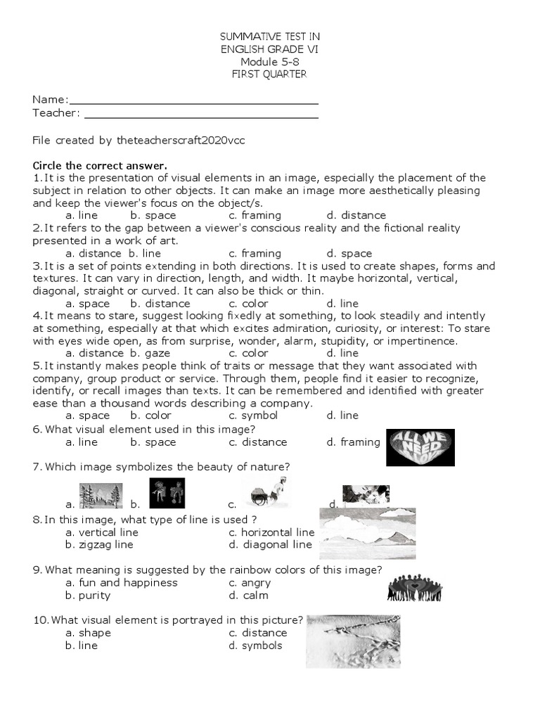 Summative Test in English | PDF
