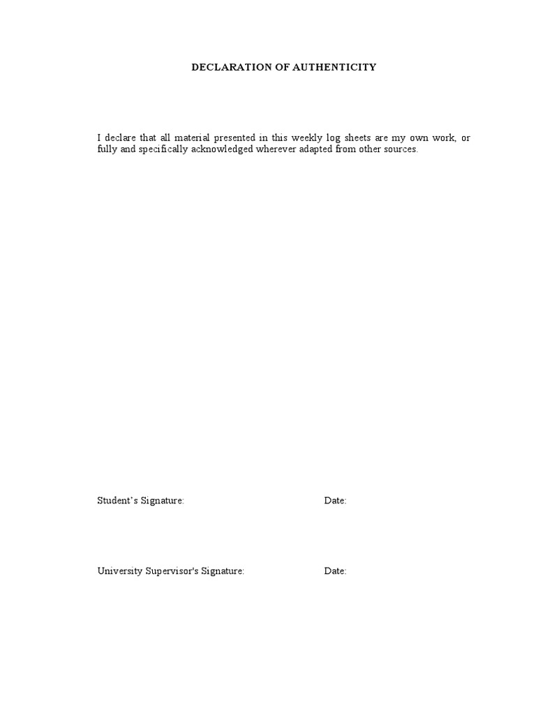 Declaration of Authenticity | PDF | Career & Growth | Philosophy