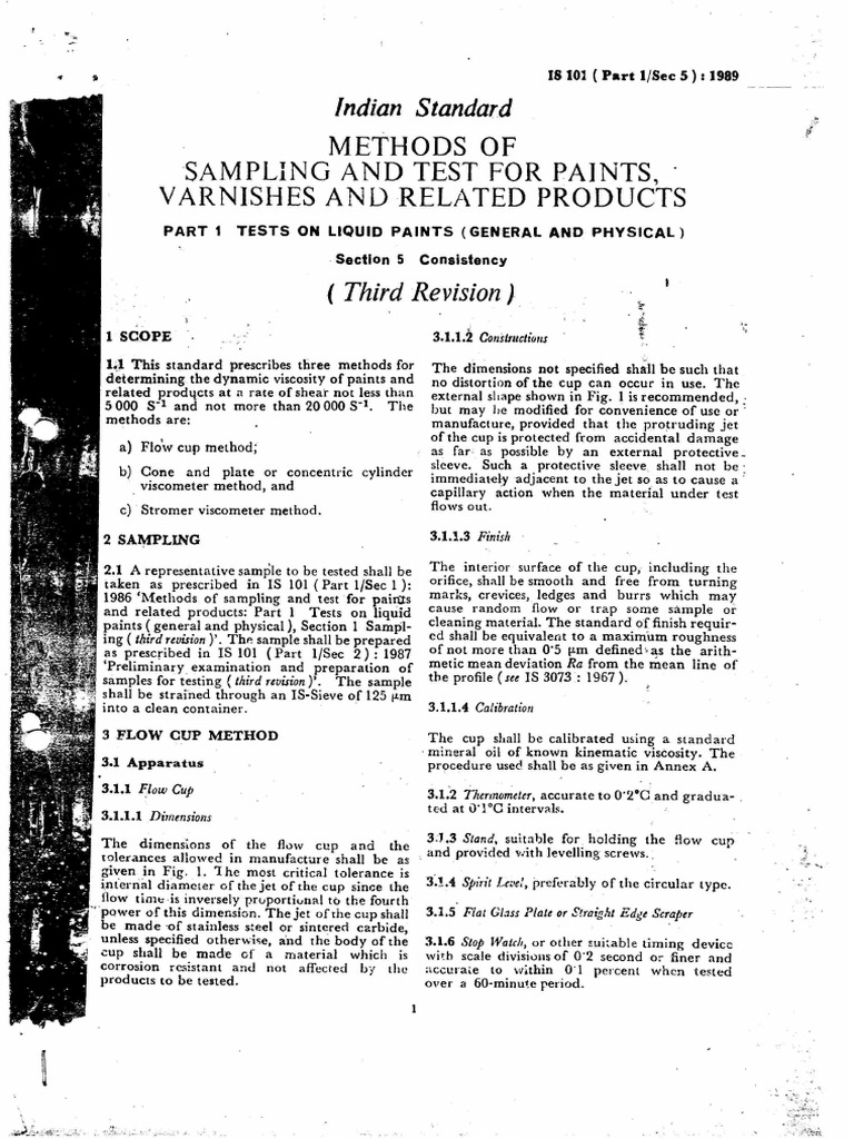 Is 101-1-5-1989 | PDF